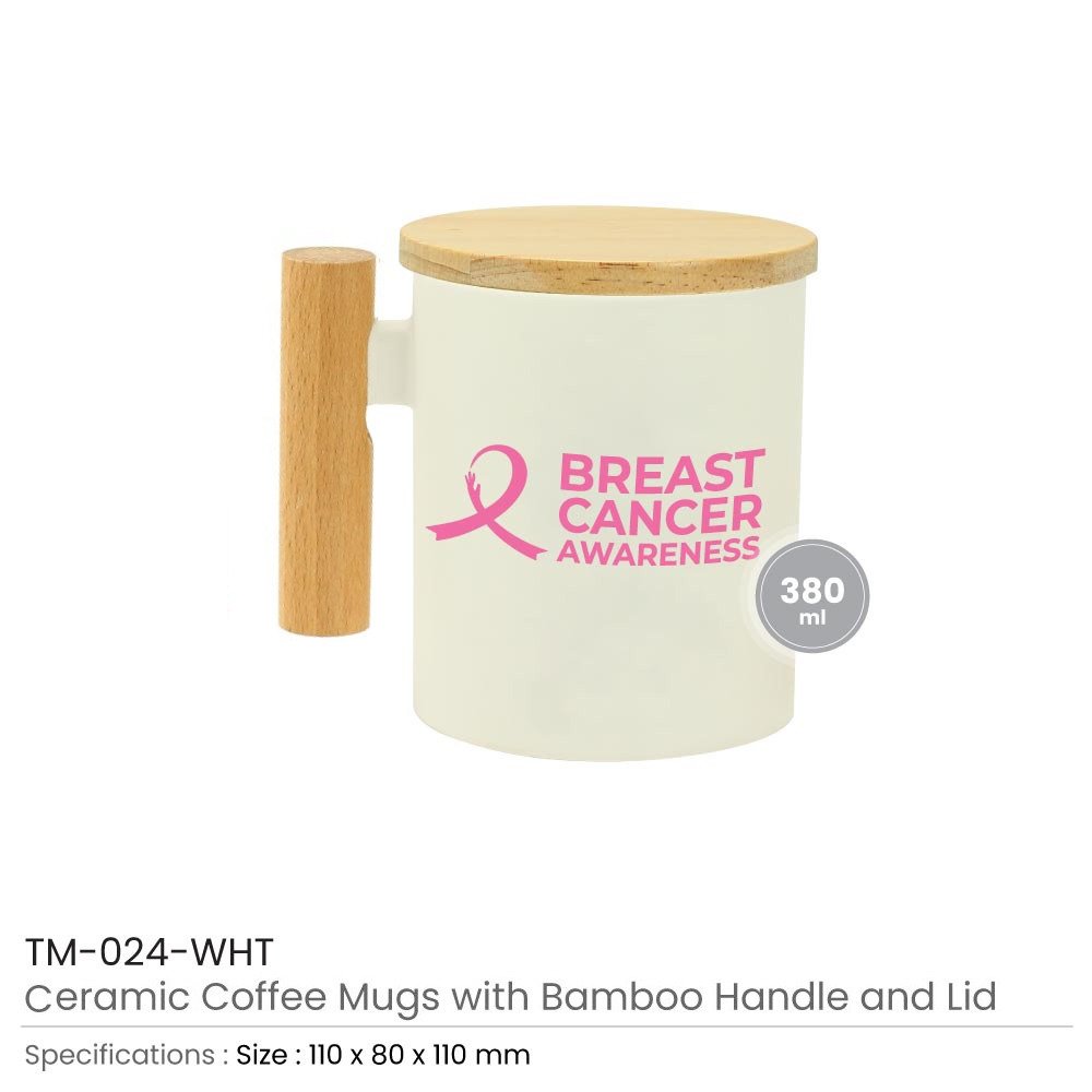 Ceramic Coffee Mugs with Breast Cancer Awareness Logo | Promotional ...